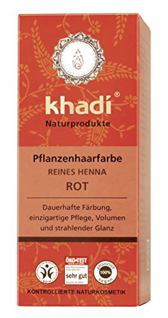(8,30/100g) Khadi Pflanzenhaarfarbe Haar Farbe Reines Henna Rot 100 g ...